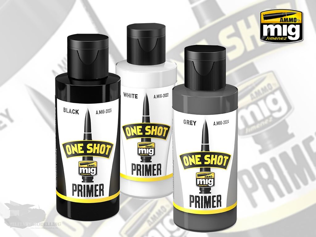 AMMO of Mig: One Shot Primer - black, grey, white - MilitaryModelling.info
